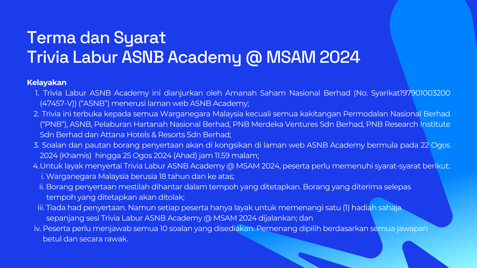 Trivia Labur ASNB Academy @ MSAM 2024 | ASNB Academy